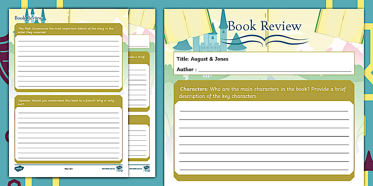 Book Week Book Review to Support Teaching of August & Jones