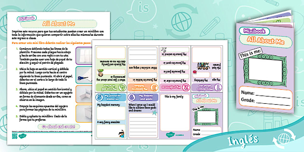 Inglés | Mini Book | 2° Básico | 1° Básico | All About Me