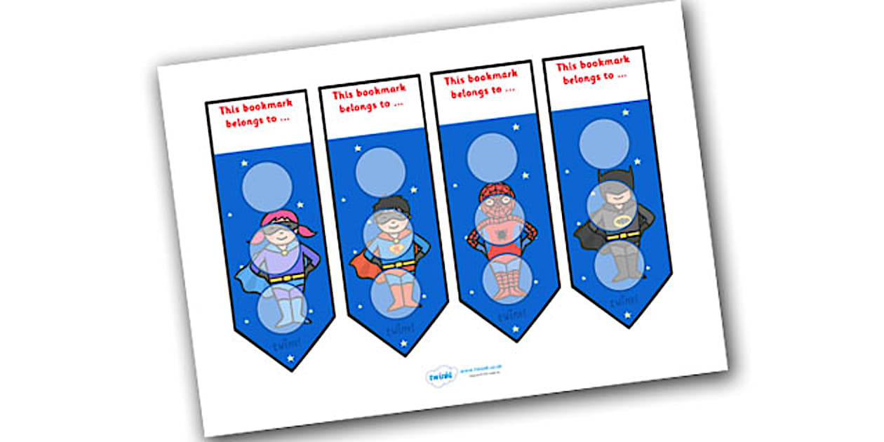 Superhero Themed Reward Bookmarks 30mm - Twinkl