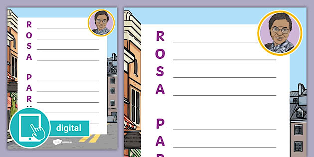 Rosa Parks Acrostic Poem Worksheet | Twinkl USA - Twinkl