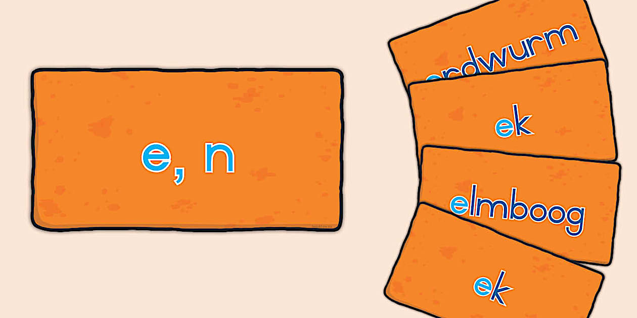 Graad 1 Klanke Woordmuurkaarte e, n (teacher made) - Twinkl
