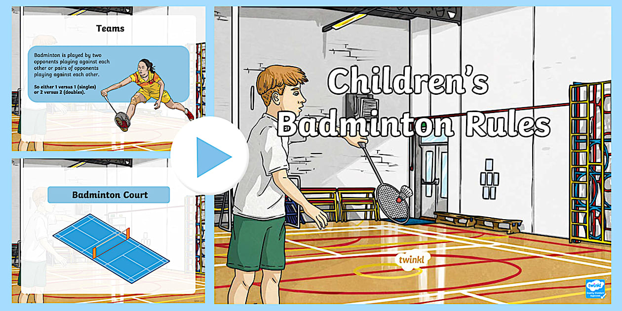 Children's Badminton Rules PowerPoint - gym, games, sports, pe, activities,