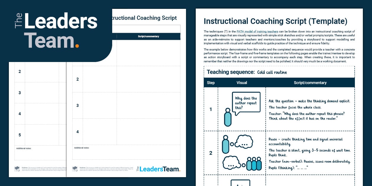 Instructional Coaching Script Template