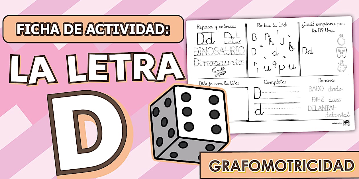 Ficha de actividad: La letra D - Grafomotricidad