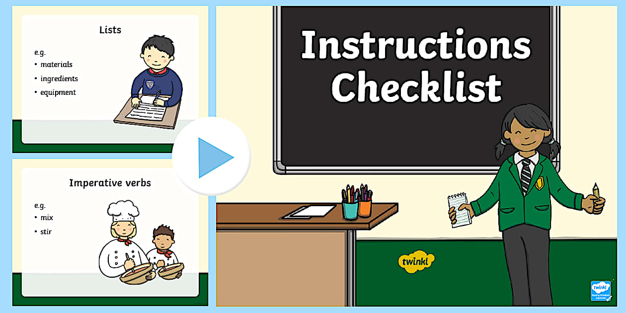 Instruction Checklist PowerPoint (teacher made) - Twinkl