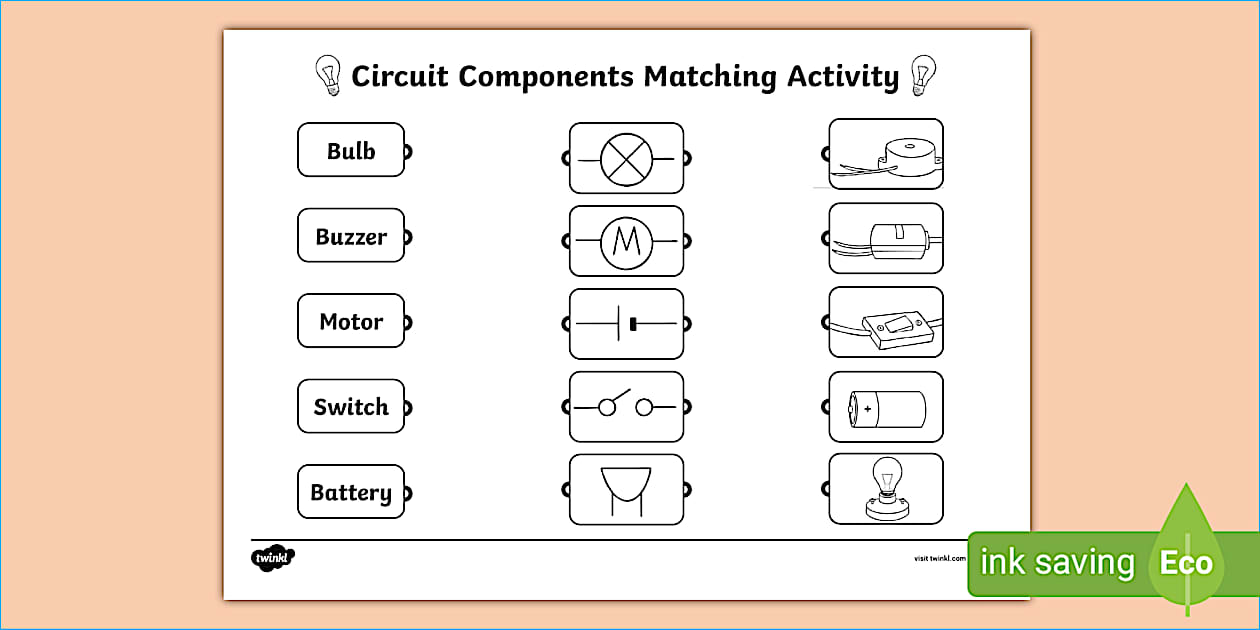 Circuit Components Colouring Sheets | Colouring Pages