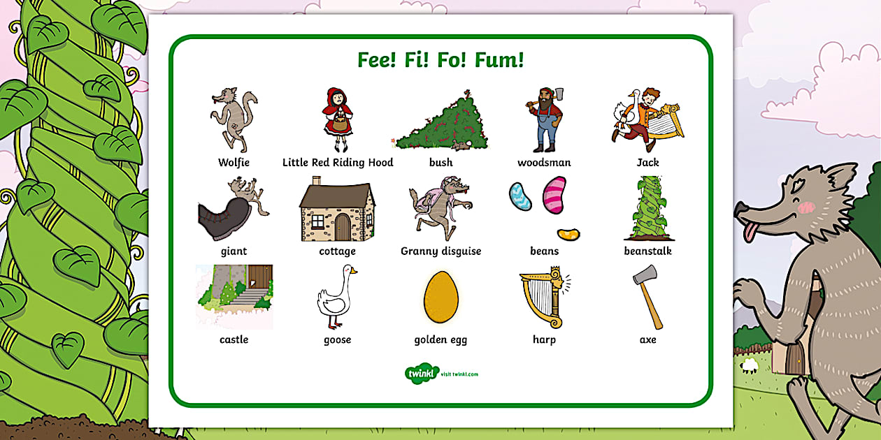 Fee! Fi! Fo! Fum! Word Mat (teacher made) - Twinkl