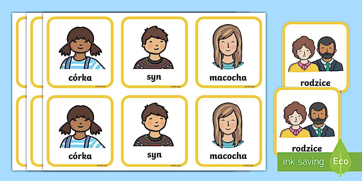 Karty do dopasowywania Moja rodzina (teacher made) - Twinkl