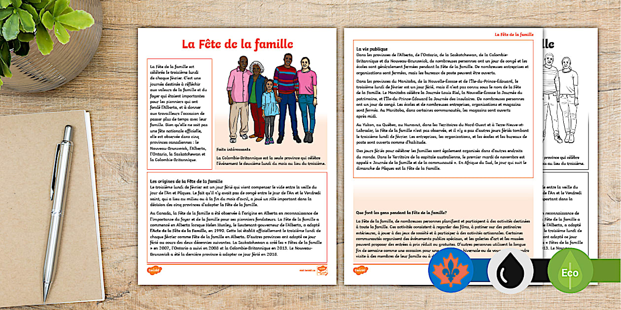 Faits sur la journée de la famille | Twinkl (teacher made)