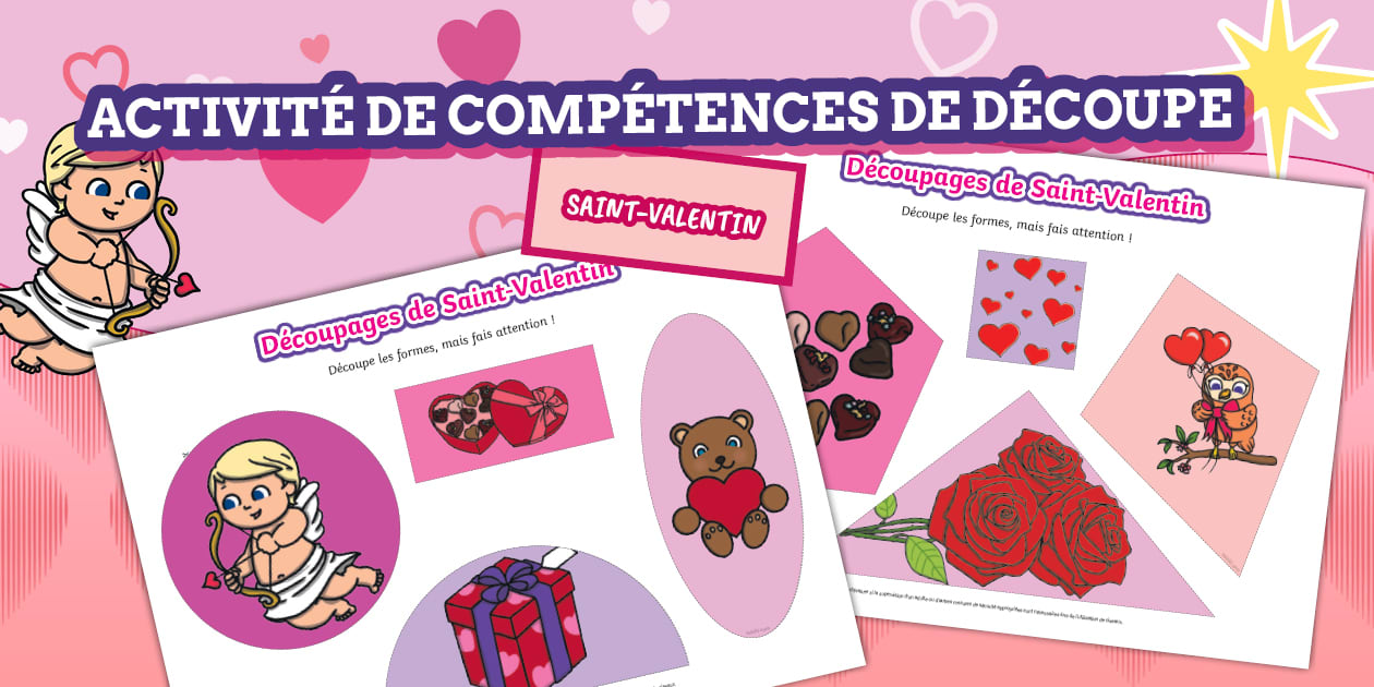 Activité manuelle maternelle : Découpages de Saint-Valentin