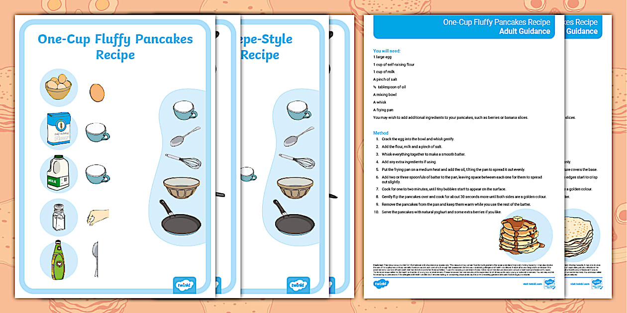 One-Cup Pancakes Recipe Pack (teacher made) - Twinkl