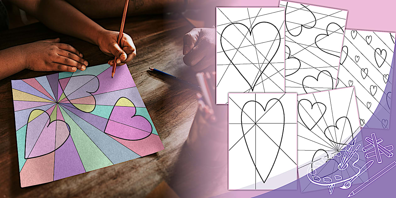 Valentine's Day Pop Art Colouring Activity Posters