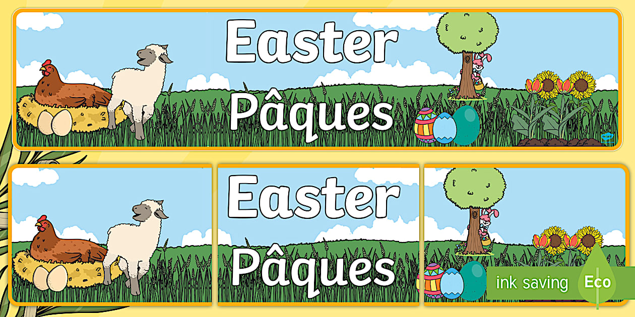Easter Display Banner English/French - Easter Display Banner