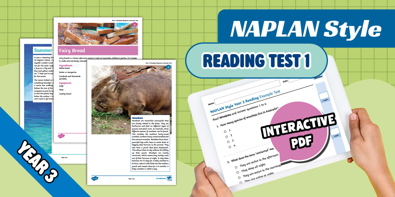 Year 3 Naplan-Style Reading Test 1 Digital Form