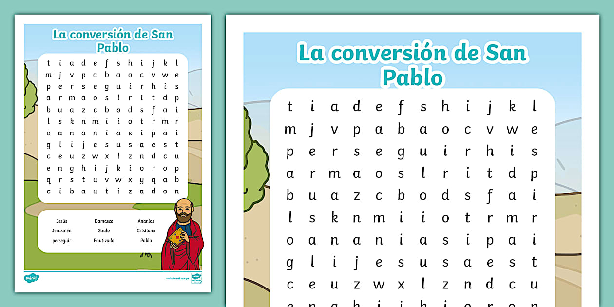 Sopa de letras: La conversión de San Pablo | Twinkl