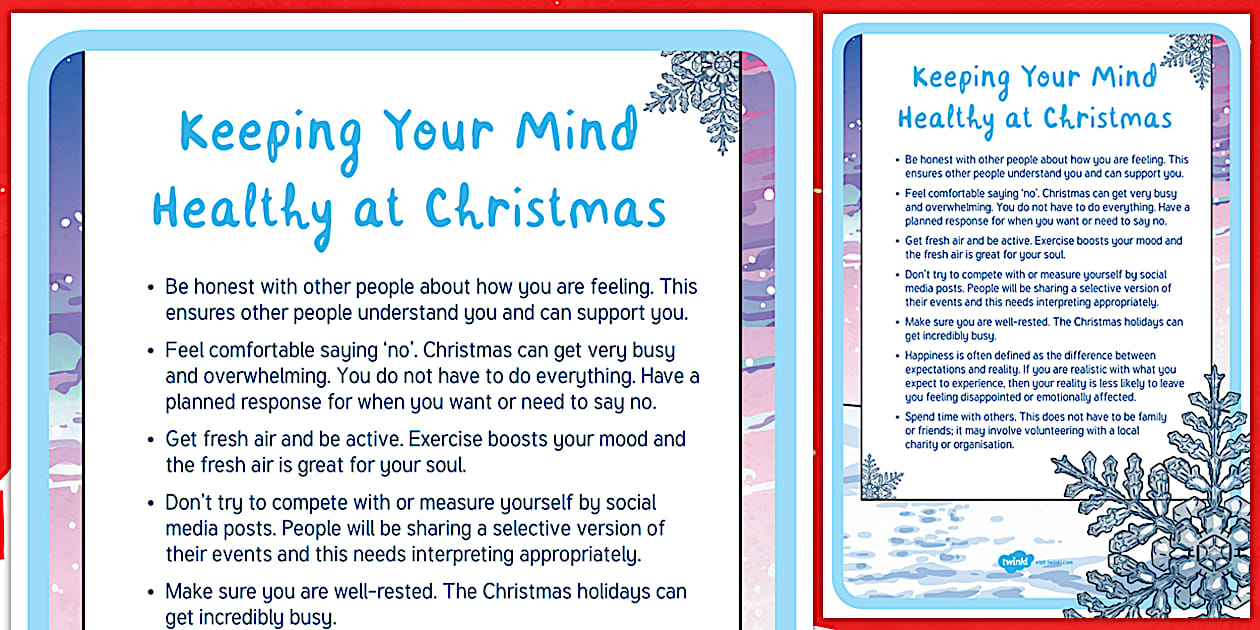 Christmas and Mental Health | Staff Wellbeing Poster