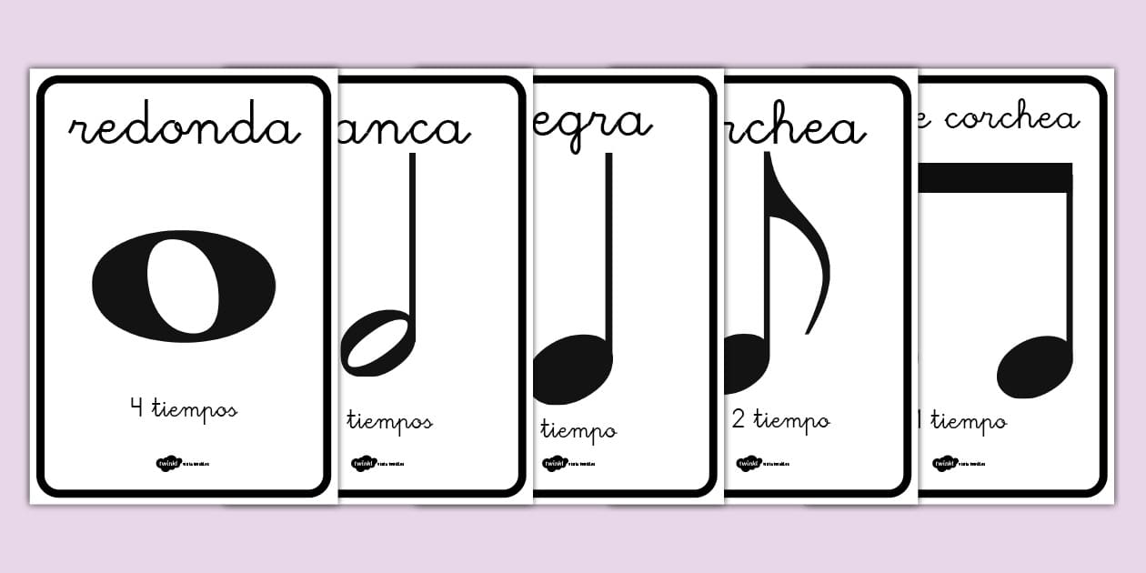 Figuras musicales: Notas musicales para imprimir - Twinkl
