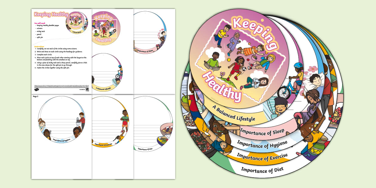 Keeping Healthy Circles Booklet (teacher made) - Twinkl