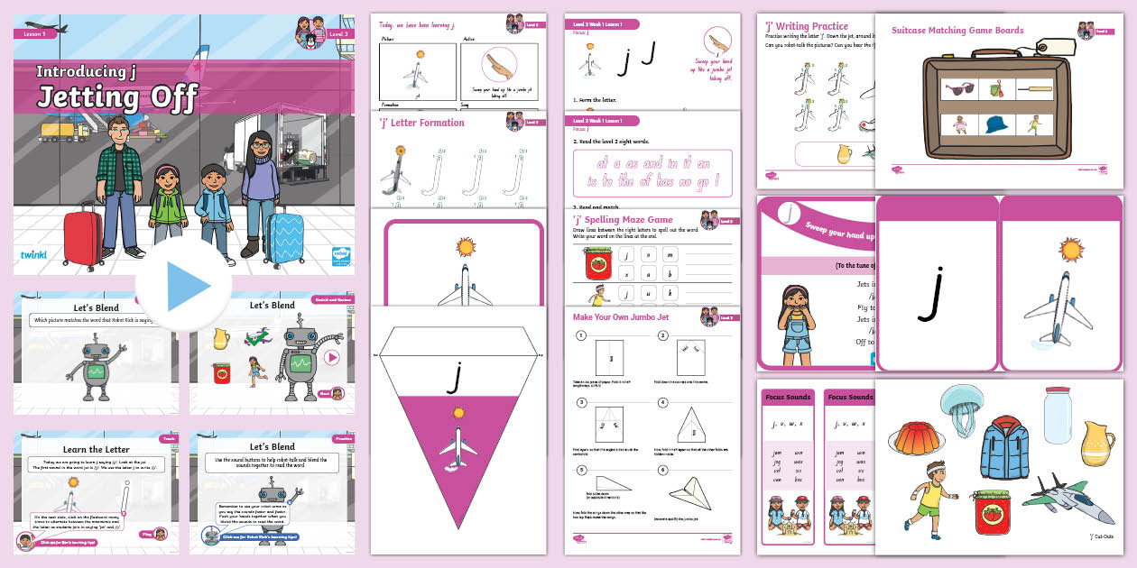 Twinkl Phonics Level 3 Week 1 Lesson 1: phonics letter 'j'