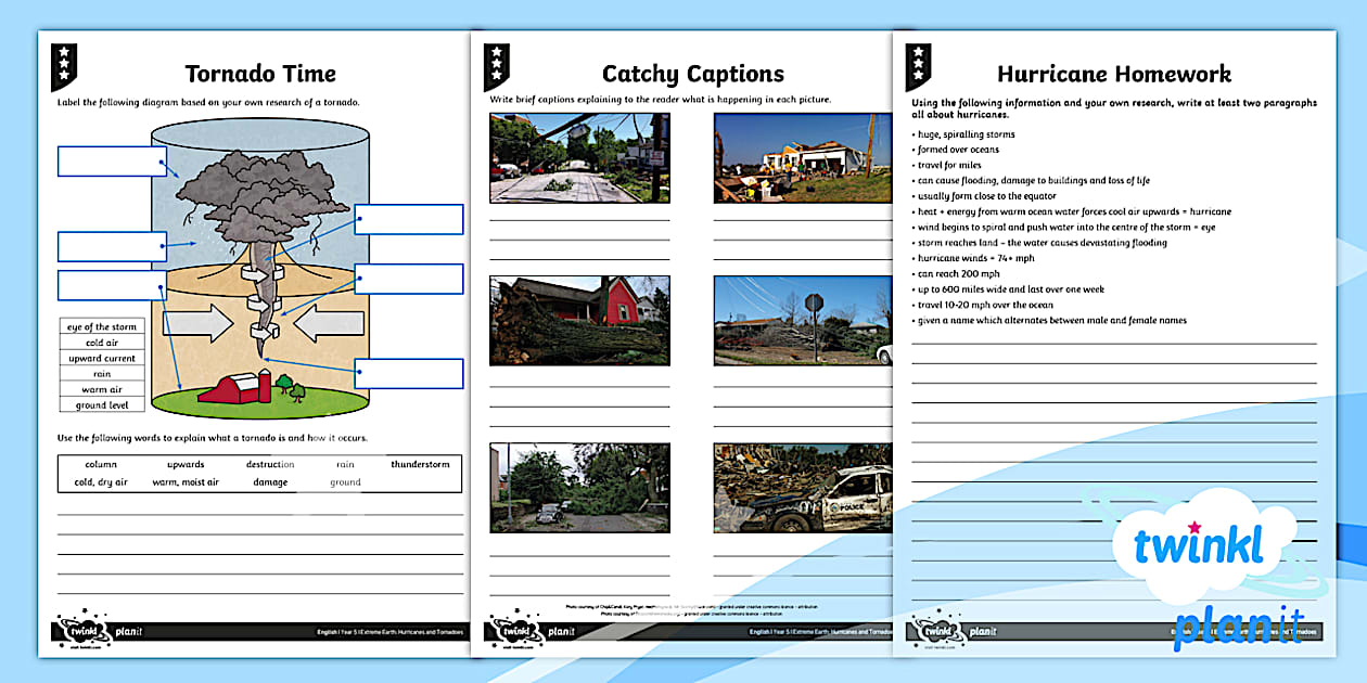 Extreme Earth: Hurricanes and Tornadoes Y5 Home Learning Tasks