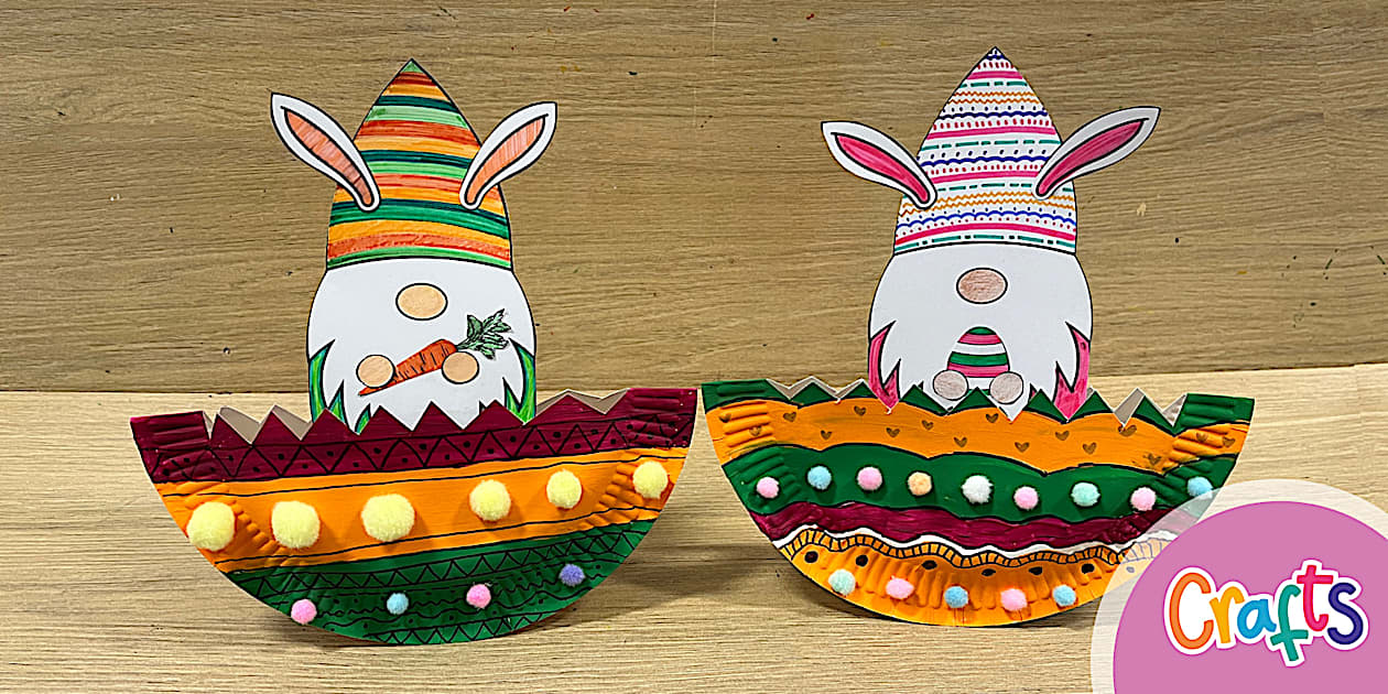 Easter Rocking Paper Plate Gonk - Twinkl