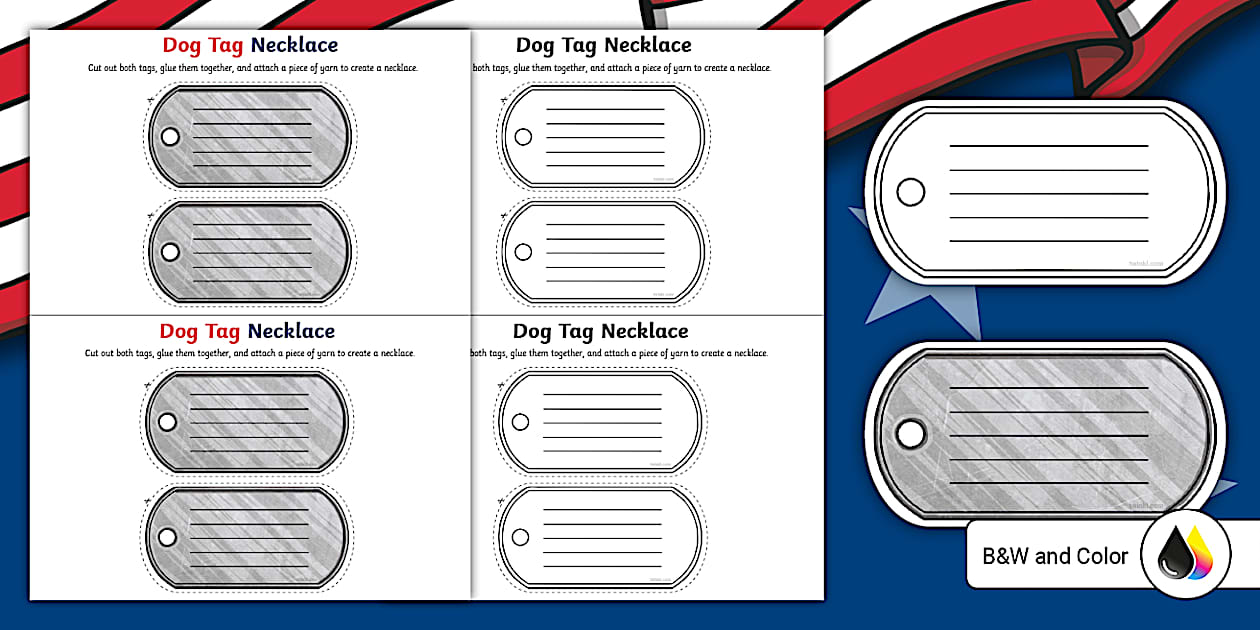 Military Dog Tag Necklace Craft (professor feito) - Twinkl