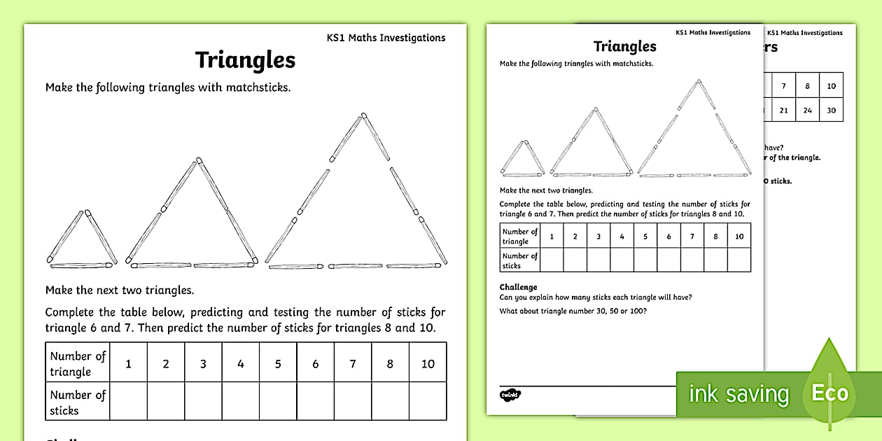 Triangles Maths Investigation Worksheet - Twinkl