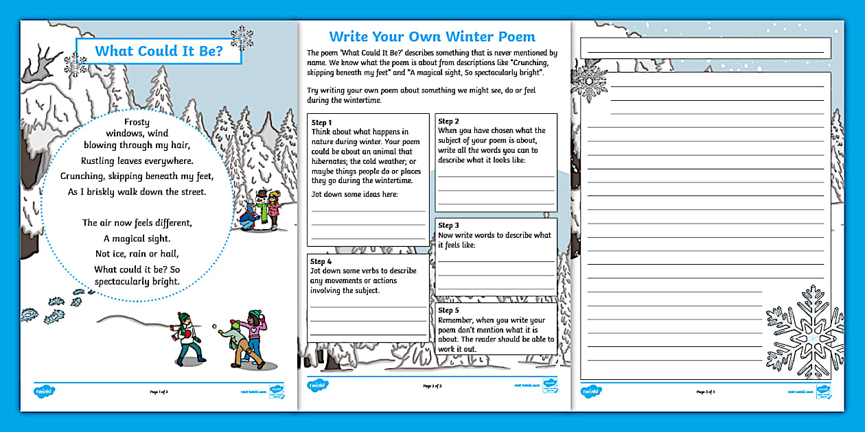 KS1 What Could It Be? Own Poem Worksheet / Worksheet