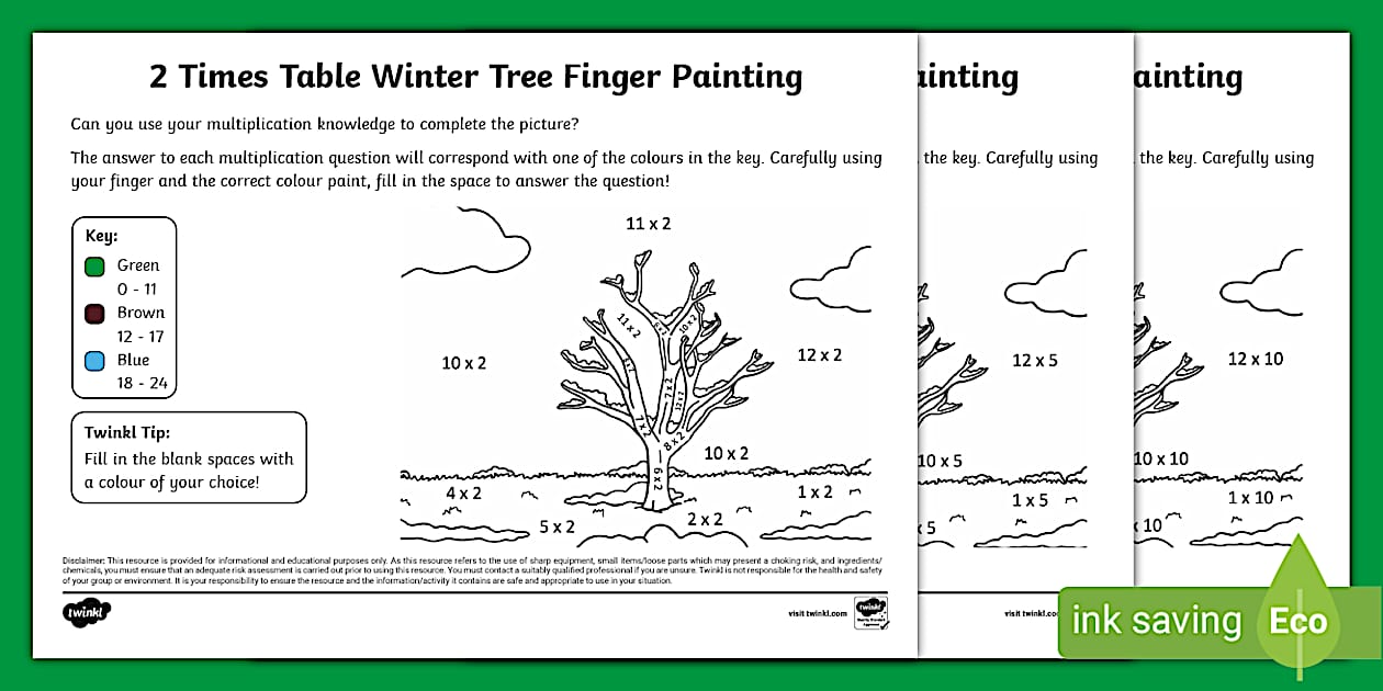Winter Tree Finger Painting Art Activity (teacher made)