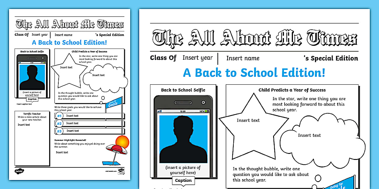 School Newspaper Template | Back to School | Computing