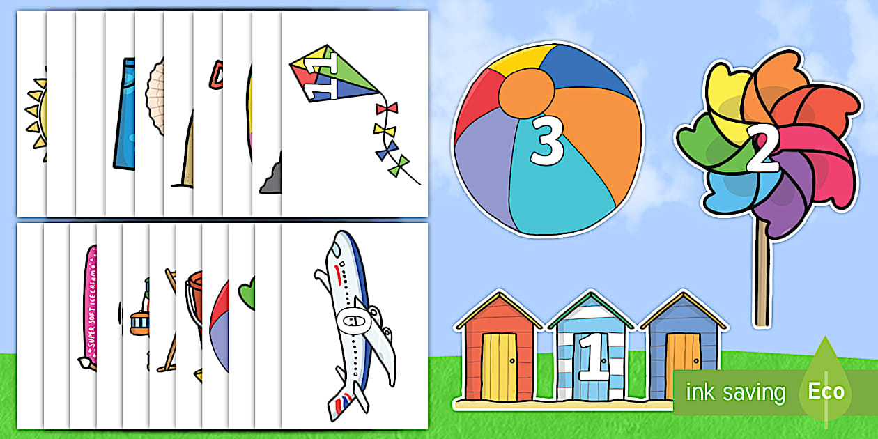 Numbers 0 to 20 on Summer Images (teacher made) - Twinkl