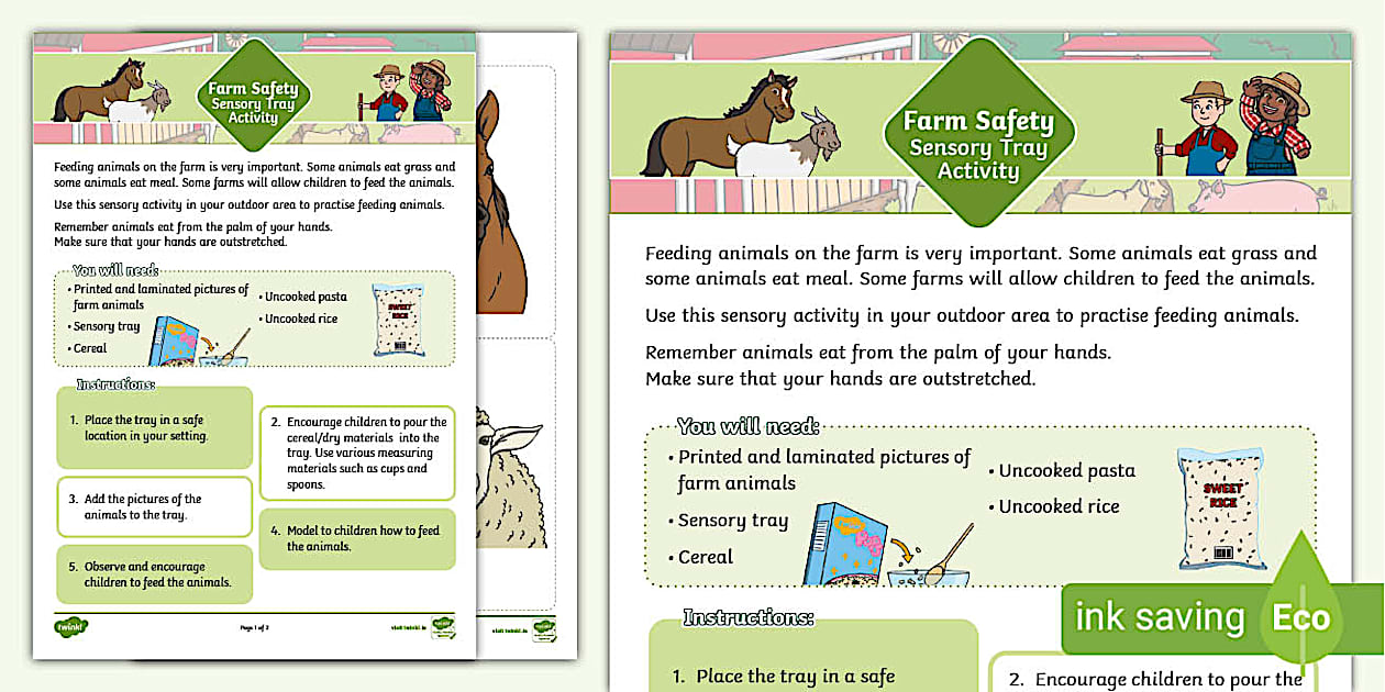 Farm Safety Sensory Tray Activity