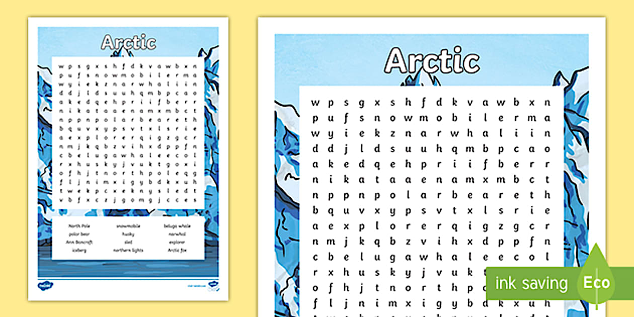 Arctic Word Search (teacher made) - Twinkl