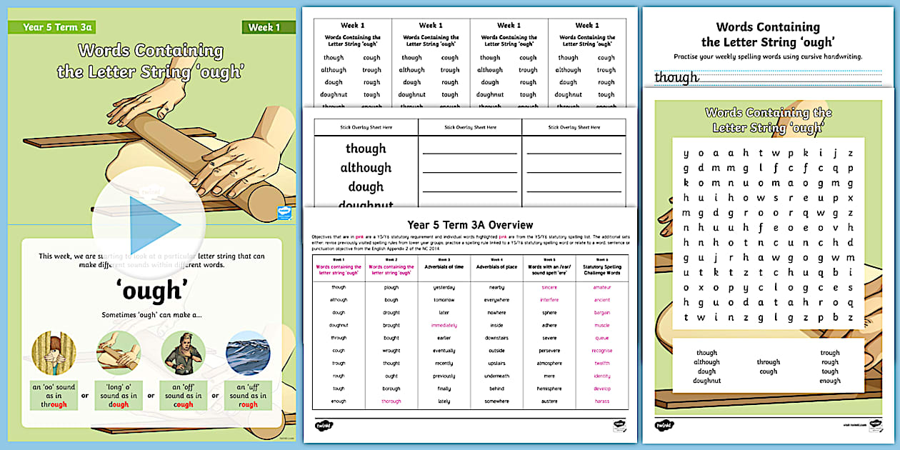 Year 5 Term 3A Week 1 Spelling Pack (teacher made) - Twinkl