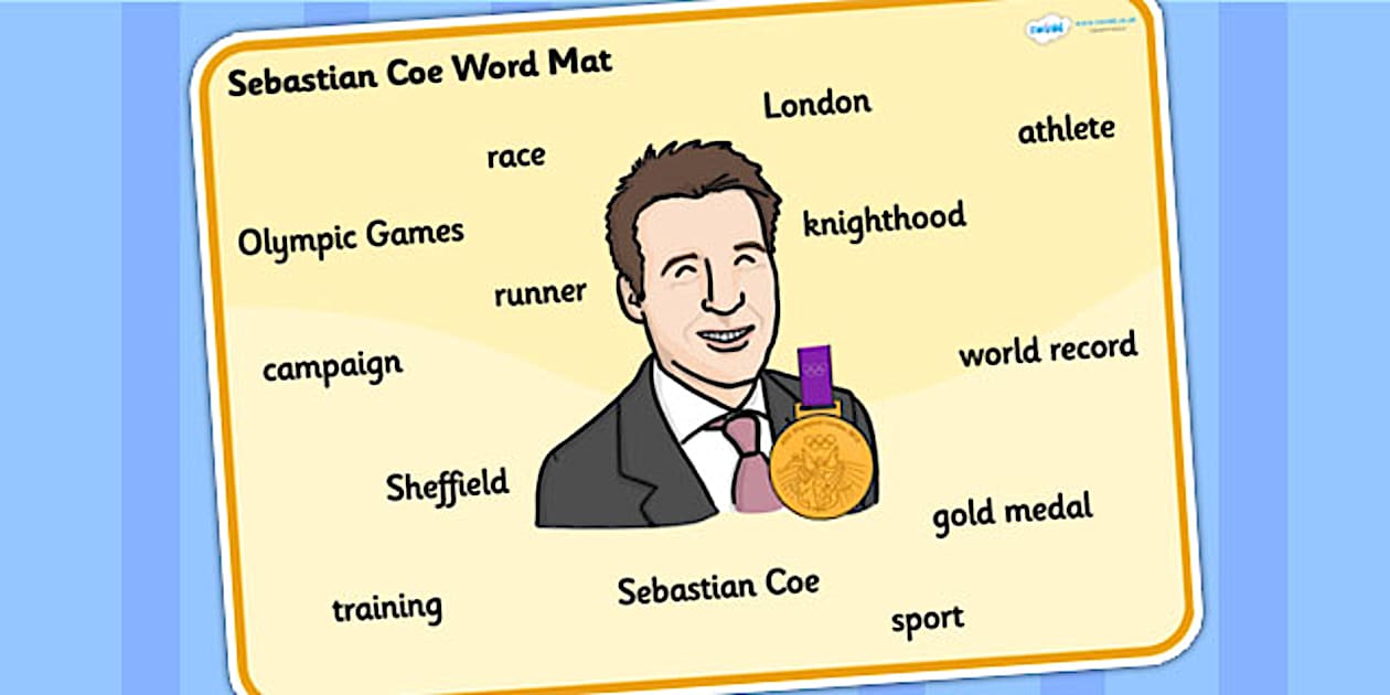 Cursive Sebastian Coe Word Mat (teacher made) - Twinkl