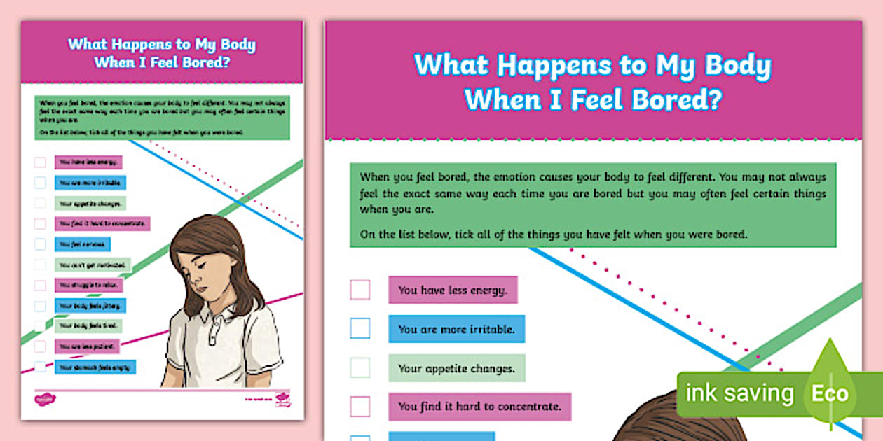 What Happens to My Body When I Feel Bored? - Twinkl
