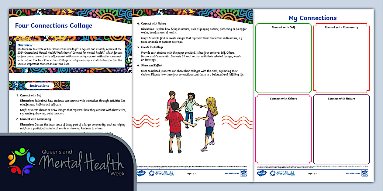 FREE! - Four Connections Collage Craft Activity - Twinkl