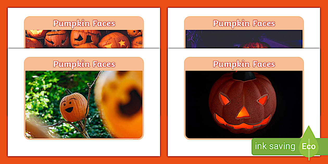 Pumpkin Faces Photo Pack (teacher made) - Twinkl