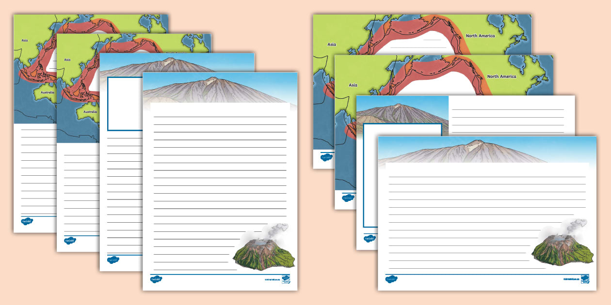 Ring of Fire Writing Frames (teacher made) - Twinkl