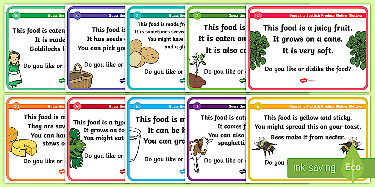 Snack-tember: Guess the Produce Blether Stations - Twinkl