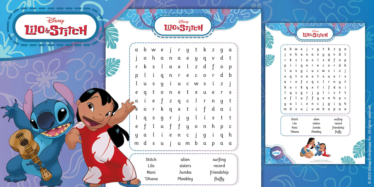 Lilo & Stitch Word Search | Disney | Twinkl Resources