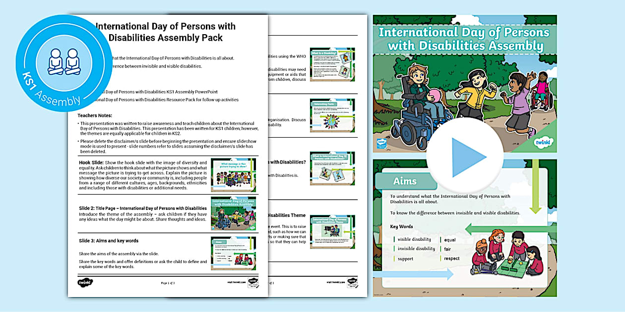 KS1 International Day of Persons with Disabilities Pack