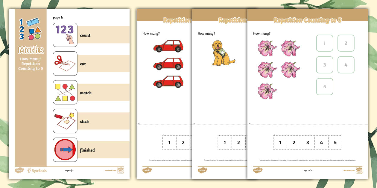 Small Steps How many? Repetition Counting to 5 - Twinkl