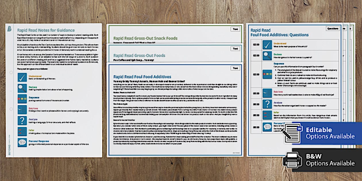 Gross Out Rapid Reading Comprehension | KS3 English - Twinkl