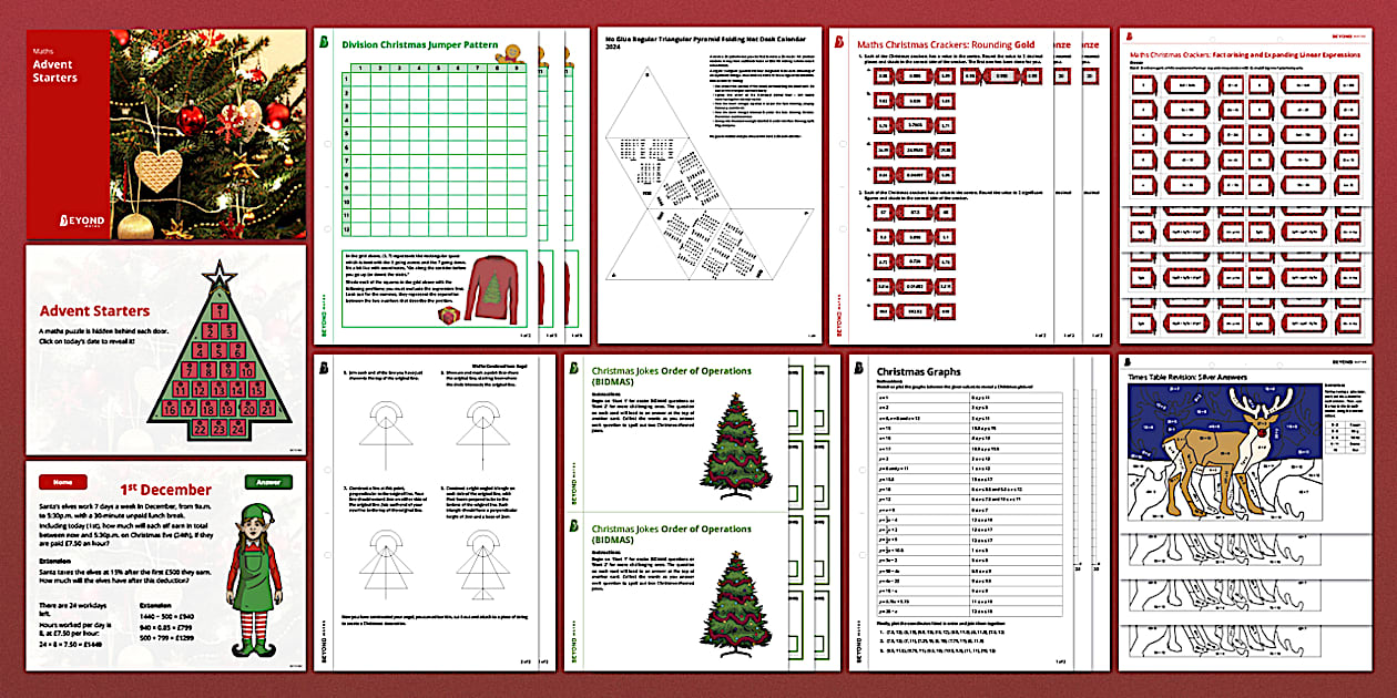 Christmas Maths Activities: KS3 Differentiated Lesson Pack