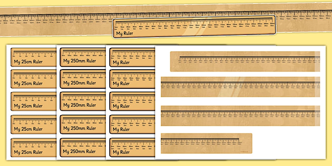 Black and White Centimetres and Millimetres Rulers Cut Outs and Display ...