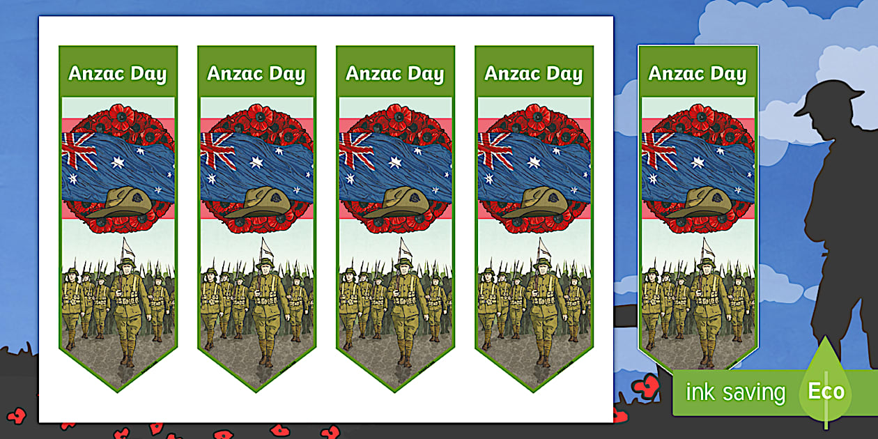 Anzac Day Editable Bookmarks - Twinkl