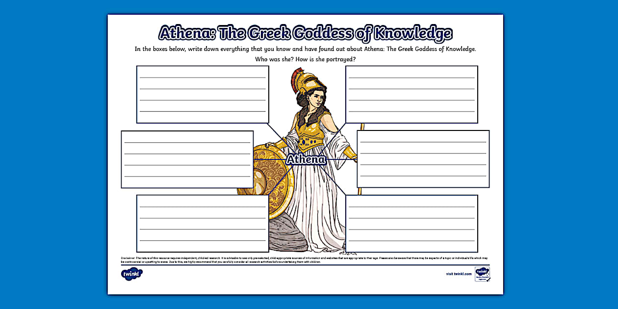 Athena: The Greek Goddess of Knowledge Mind Map - Twinkl