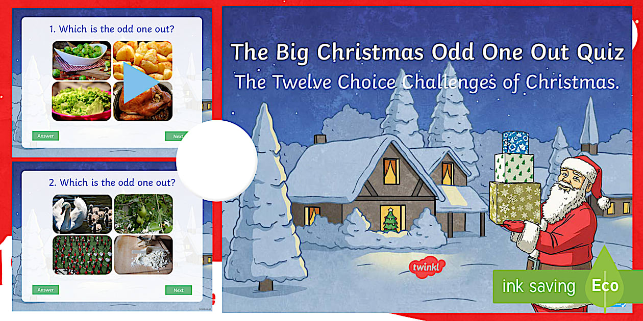 The Big Christmas Quiz PowerPoint Odd One Out - Twinkl