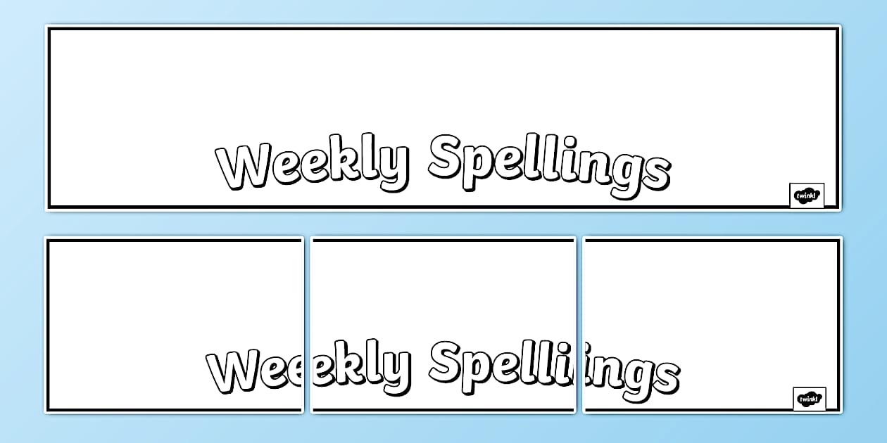 Weekly Spellings Collaborative Drawing Display Banner